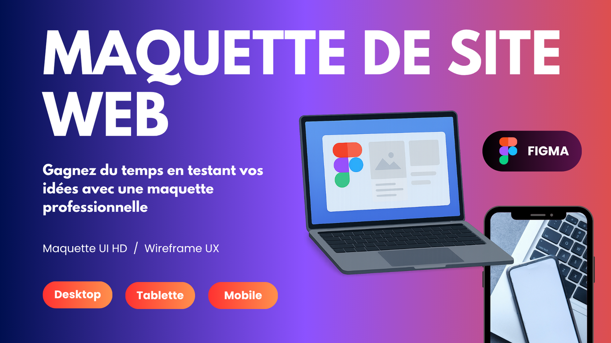 Je vais créer vos maquettes de site ou app sur Figma pour structurer ...