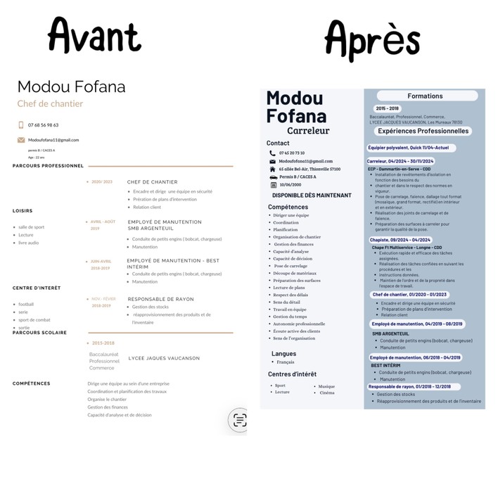 Je vais Créé un cv personnalisé et professionnel adapté à votre profil ...