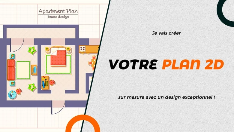 Je vais dessiner votre plan d'aménagement en 2D par Majocu_architect