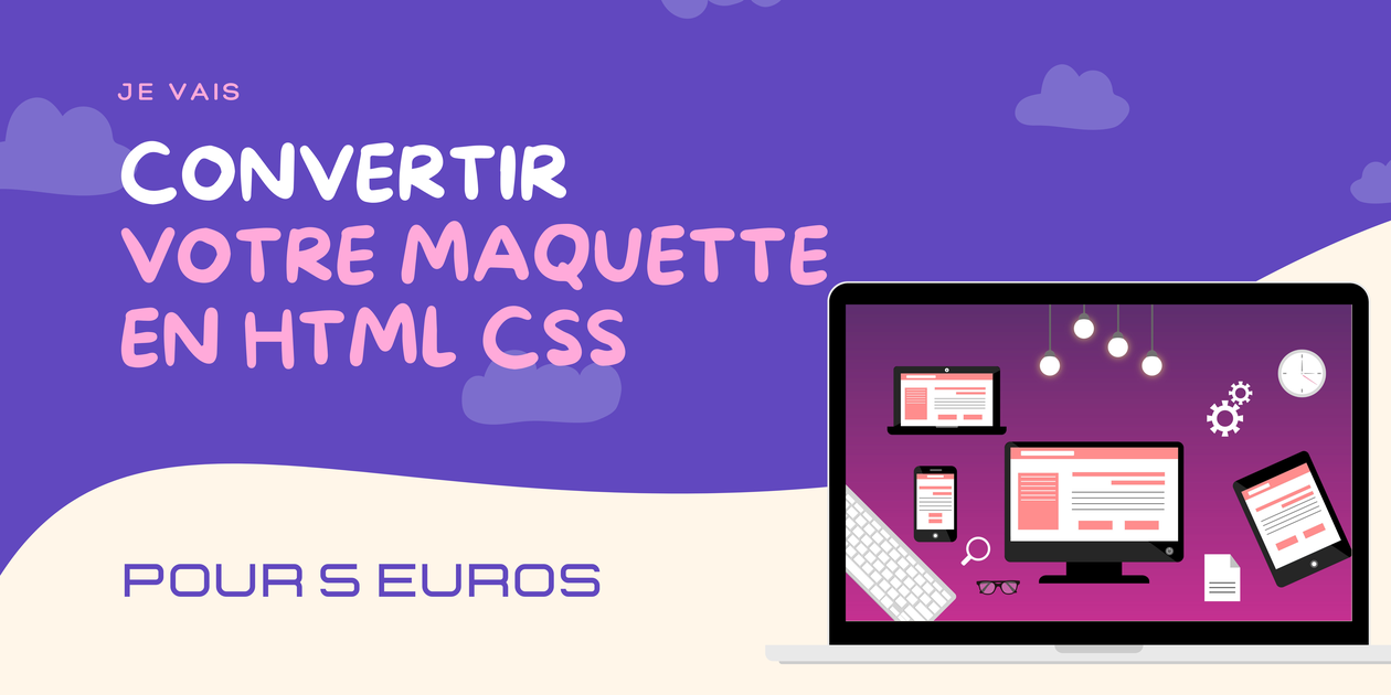 Je vais convertir votre maquette PSD / XD / FIGMA en HTML / CSS (développement web) par ...