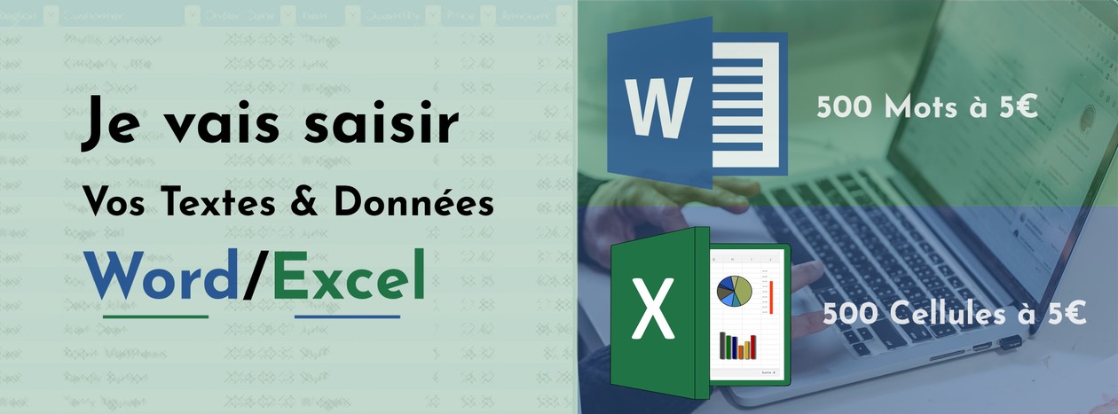 Je vais faire la saisie de vos documents sur word et excel par Rinoum ...