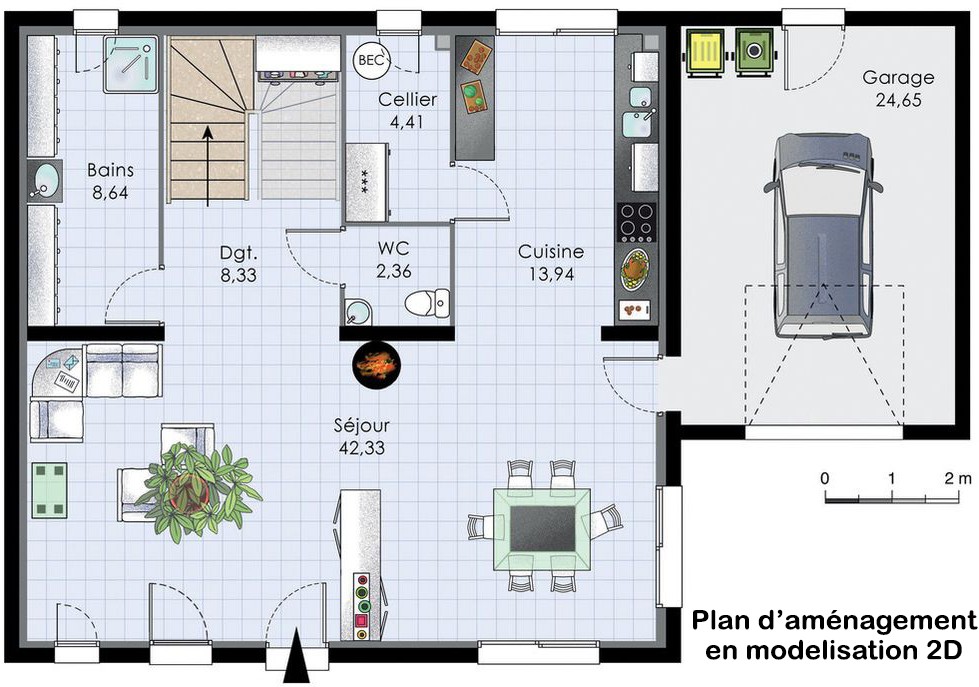 Je vais faire le plan d'aménagement intérieur de votre maison et faire ...