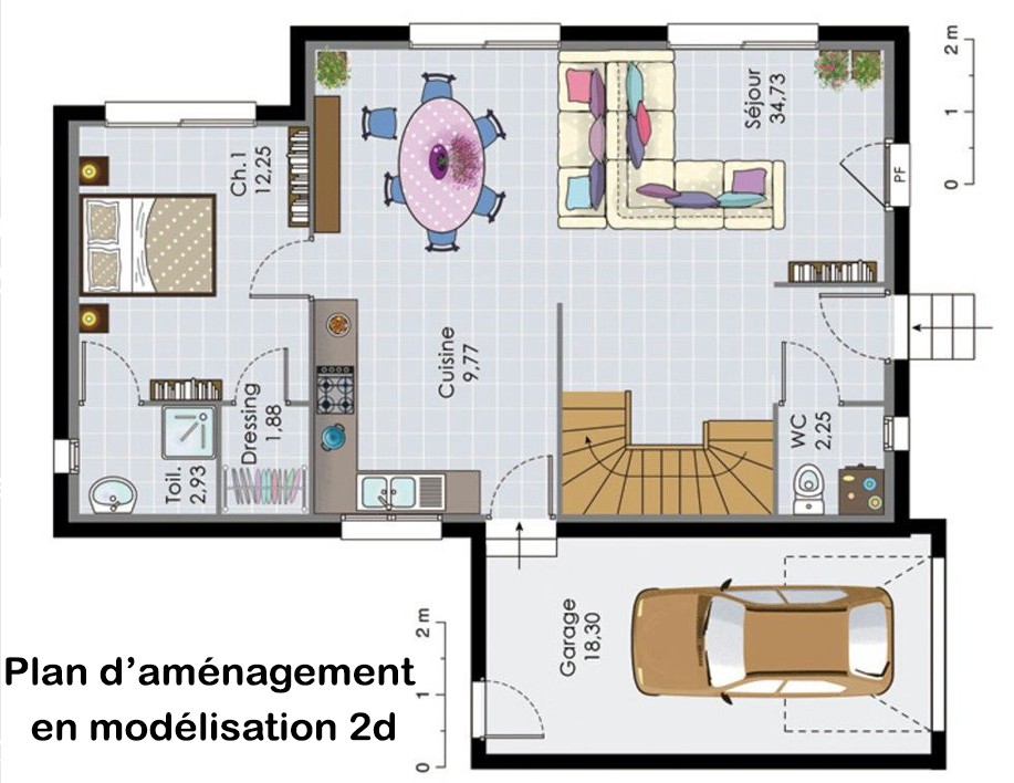 Je vais faire le plan d'aménagement intérieur de votre maison et faire ...