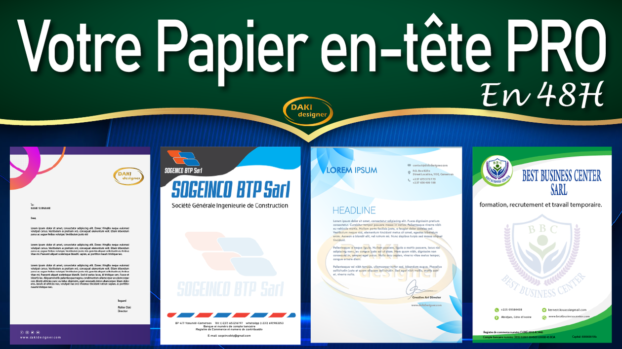 Je vais créer le papier entête professionnel de votre entreprise par ...
