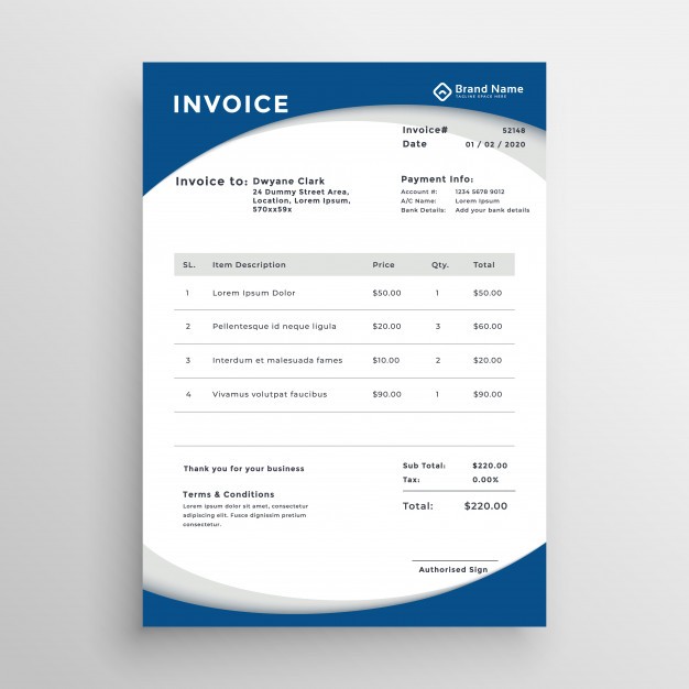 Je vais créer le design de vos devis, factures ou facture pro-forma pour votre entreprise par ...