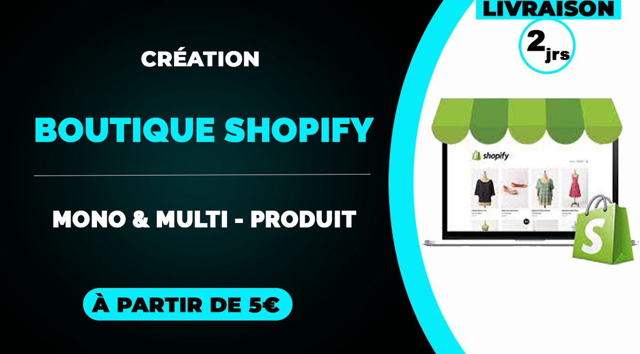 Je vais faire la création de votre boutique shopify mono ou multi ...