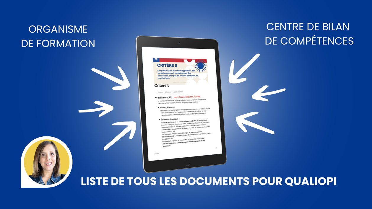 Je vais fournir la liste des documents Qualiopi pour organisme de ...