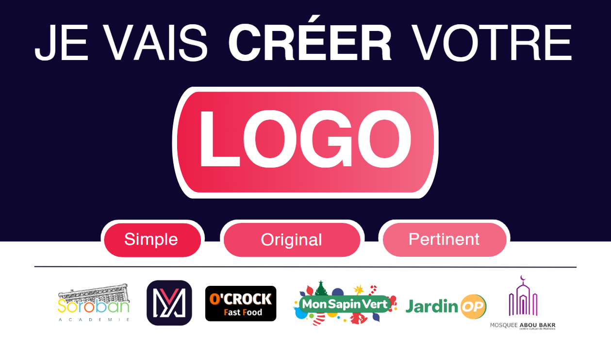 Je vais créer votre logo de façon simple, original et pertinent par ...