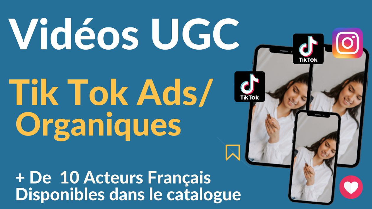 Je vais créer une vidéo UGC parfaite pour l'organique ou la publicité Tik Tok Ads de votre ...