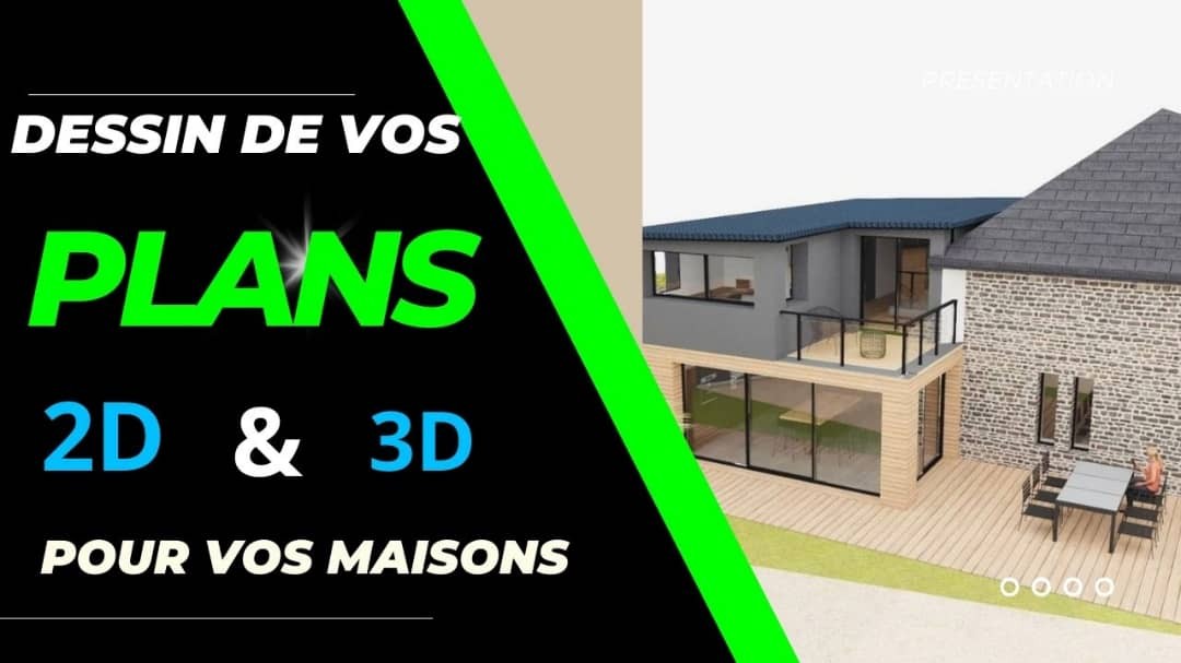 Je vais dessiner vos plan 2D et 3D pour vos maisons par Felix_