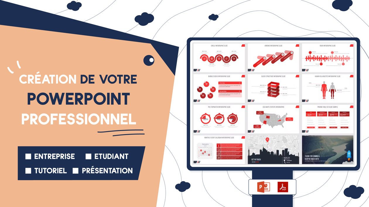 Je vais creer ou améliorer votre Powerpoint Professionnel par BleanDesign