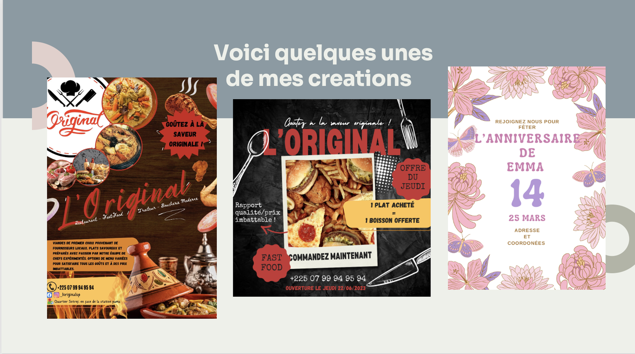 Je vais vous créer un flyer attirant pour par exemple votre restaurant ...