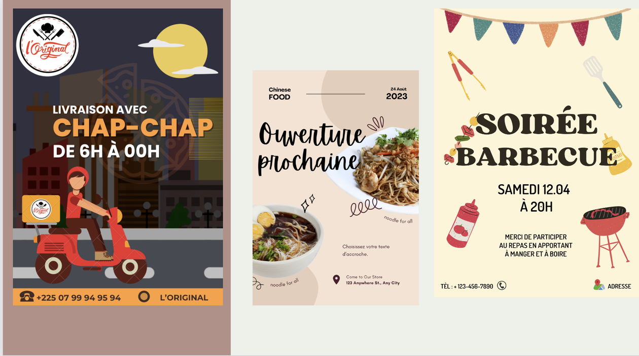 Je vais vous créer un flyer attirant pour par exemple votre restaurant ...