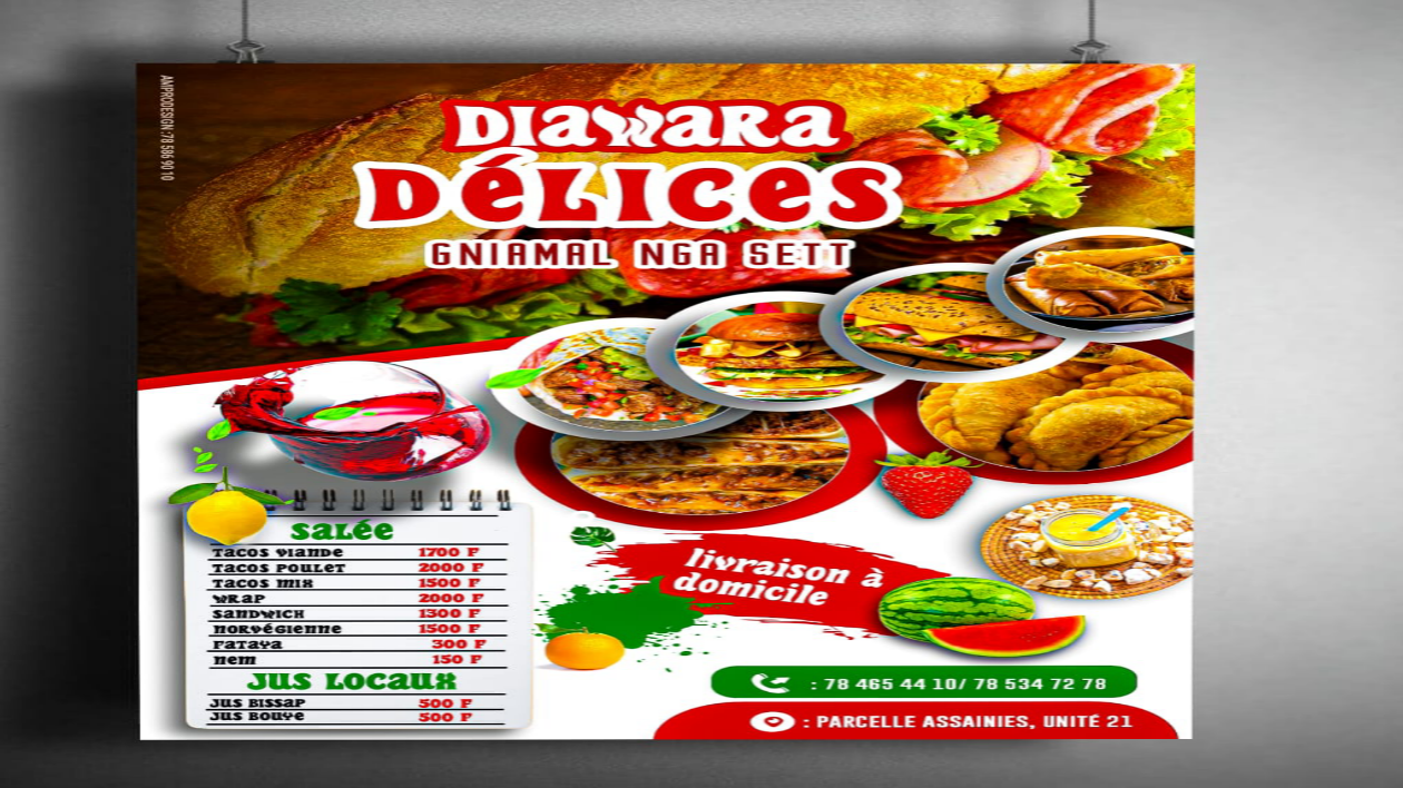Je vais créer une affiche publicitaire professionnelle et attractive ...