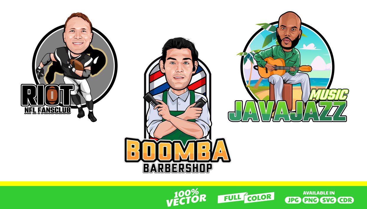 I will design modern cartoon mascot caricature logo for business by ...