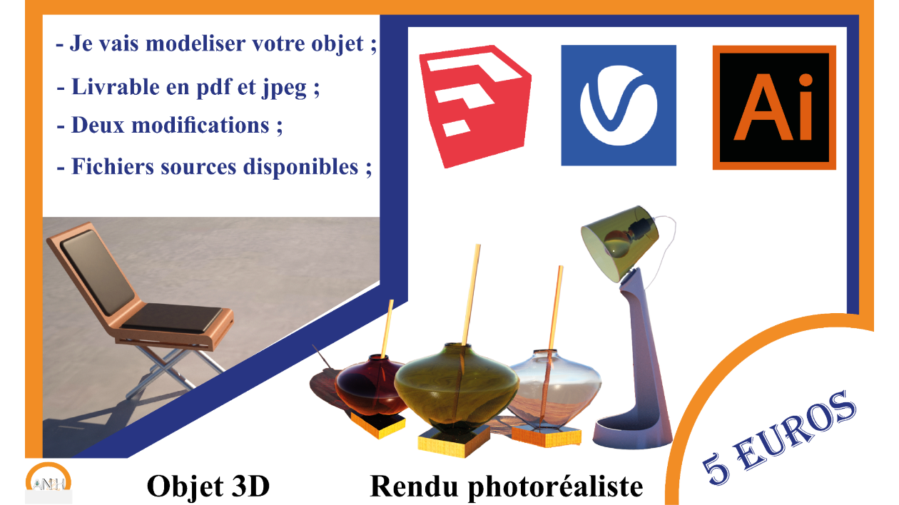 Je vais modéliser votre objet 3d et en faire un rendu photoréaliste par ...