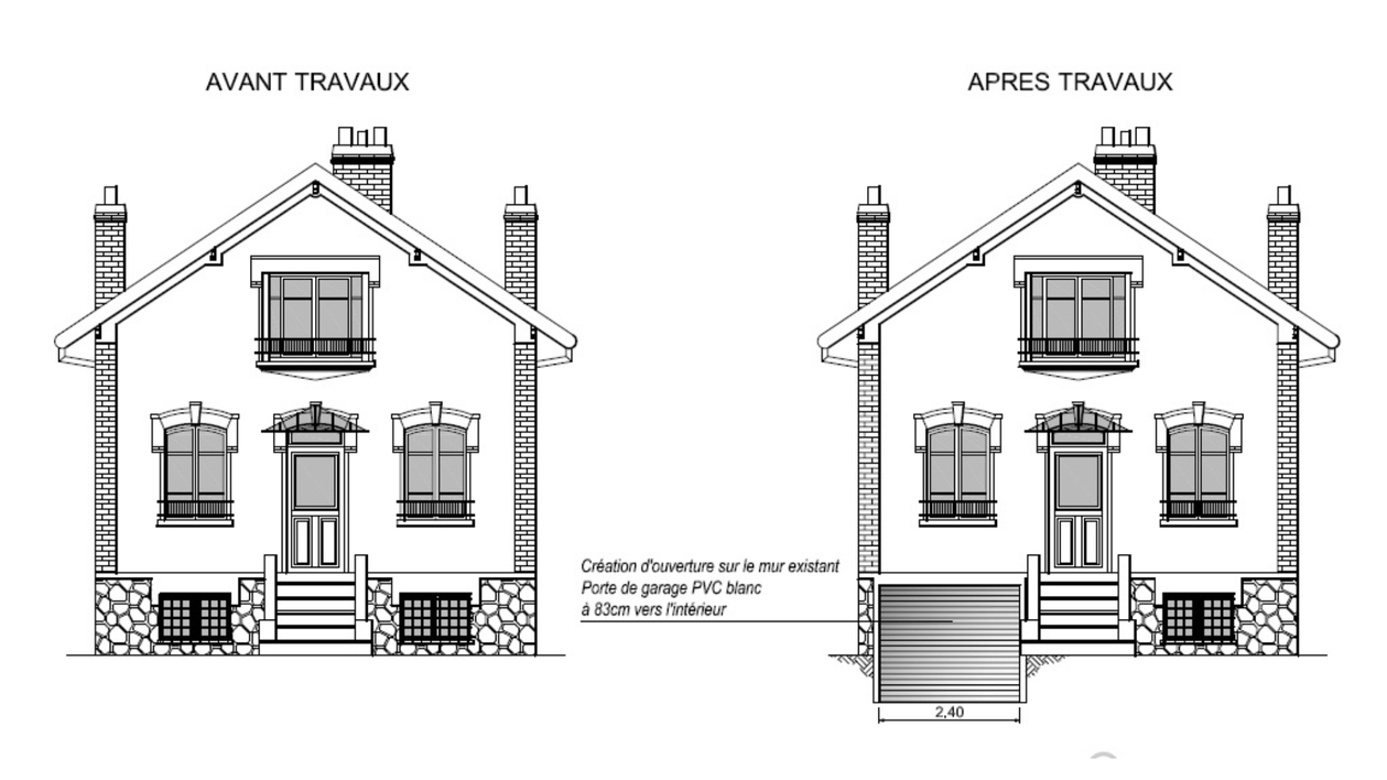 Je vais dessiner les plans d'UNE façade AVANT et APRES travaux de votre ...