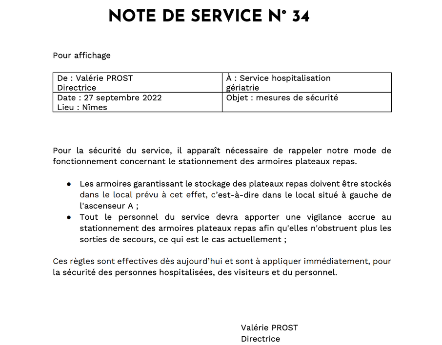 Je vais créer pour vous vos notes de services et ou informations par ...