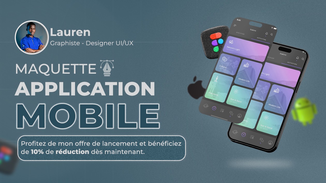 Je vais réaliser votre maquette application mobile avec figma par Lauren_Designer