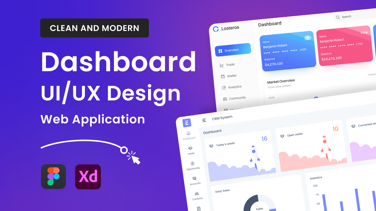 I will design dashboard, web app, admin panel and CRM UI UX design in ...