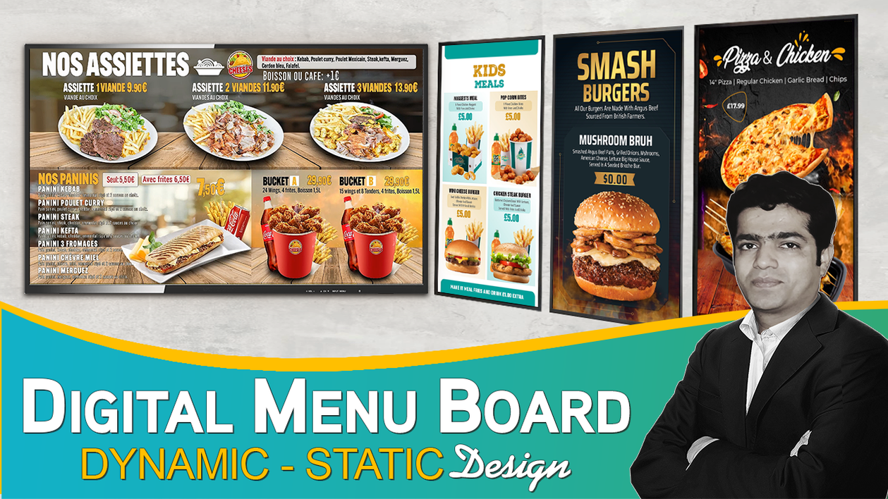 I will design digital menu boards for TVs: Dynamic/Static menus for ...