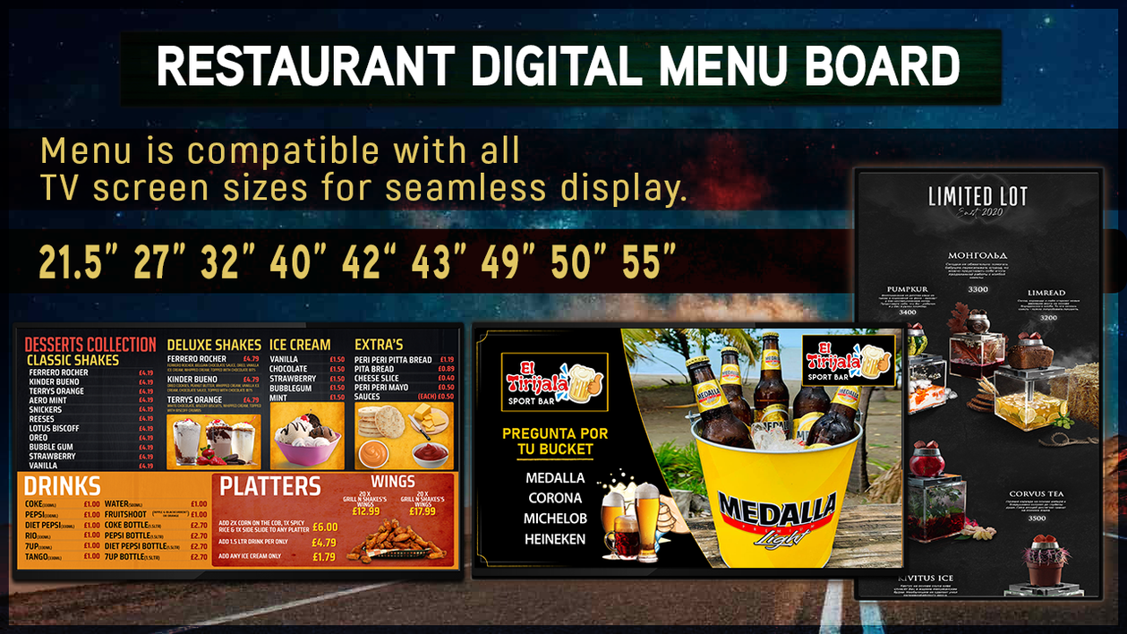 I will design digital menu boards for TVs: Dynamic/Static menus for ...