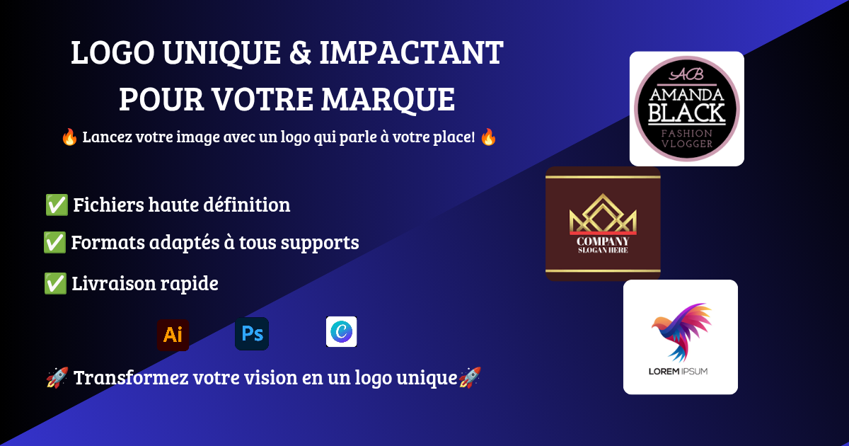 Je vais créer un logo sur-mesure professionnel et impactant pour votre ...