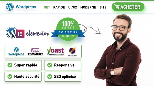 Je vais créer votre Site Vitrine Wordpress, Woocommerce, E-commerce avec le thème Elementor PRO ...