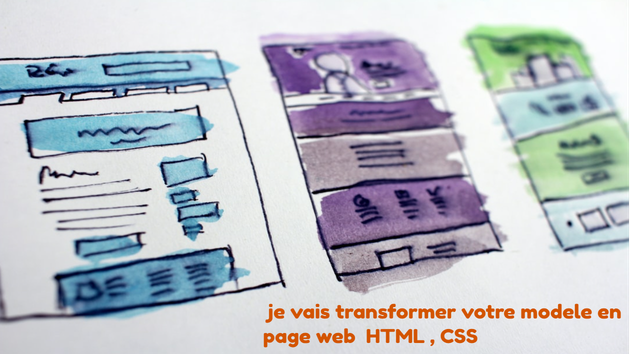 Je vais transformer votre modèle en une page html css par Rramses