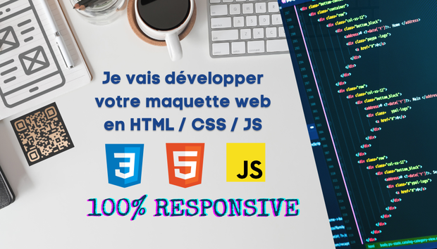 Je vais développer votre site web en HTML / CSS / JS à partir de votre maquette PSD / XD / FIGMA ...