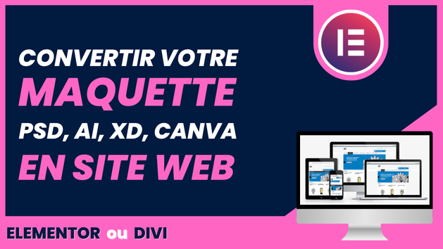 Je vais convertir votre maquette PSD, AI, XD, Canva en site web ou page ...