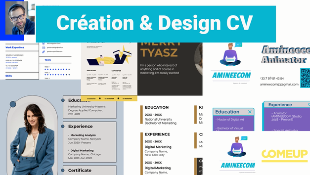 Je vais faire la création et design de votre CV par Amineecom