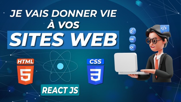 Je vais donner vie à vos maquettes avec React JavaScript HTML CSS par ...