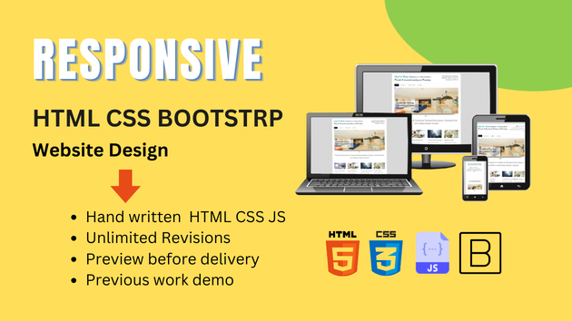I will create html css responsive website by AAAstudio