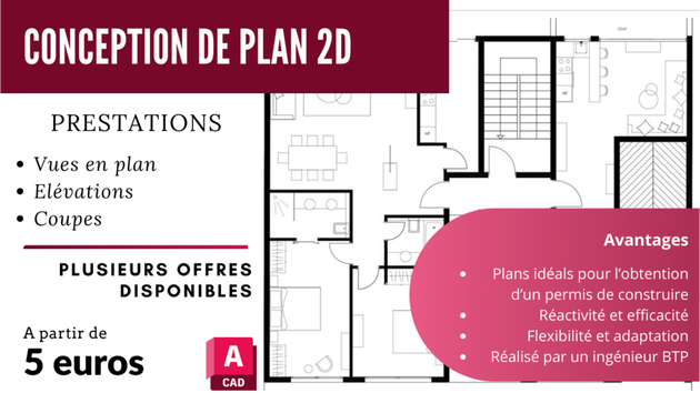 Je vais réaliser votre plan en 2D par ingenieurbtp