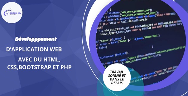 Je vais créer votre site web avec du HTML, CSS, BOOSTRAP et PHP par PriscaHounhozoun