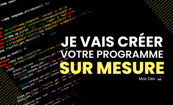 Je vais développer un programme personnalisé pour vous et selon vos exigences par _maxdev