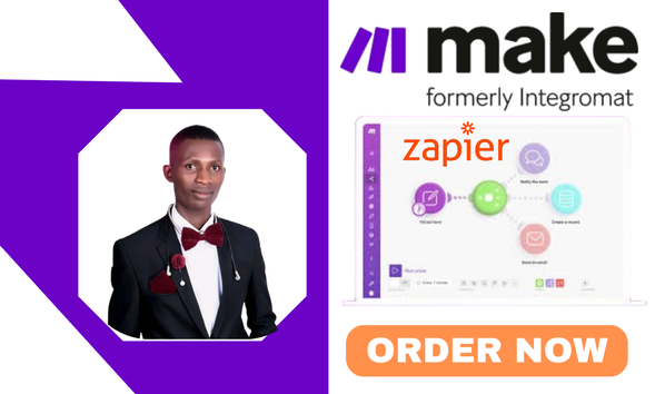I will setup make com workflow, integromat, made com, zapier automation ...