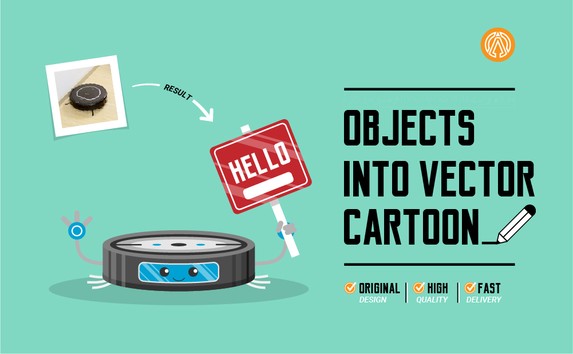 I will draw any objects into vector cartoons in a flat design style by ...