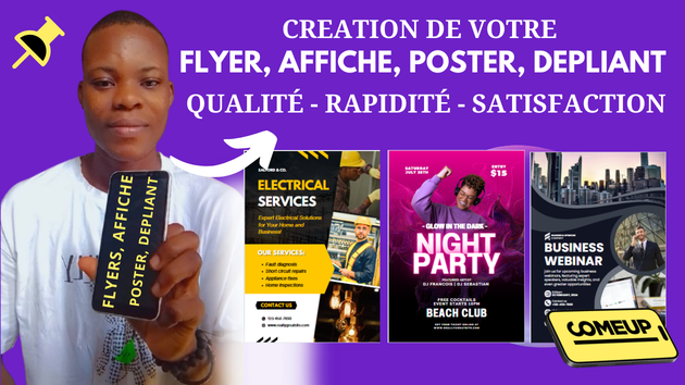 Je vais concevoir un flyer, une affiche, un poster ou un dépliant unique et professionnel par ...