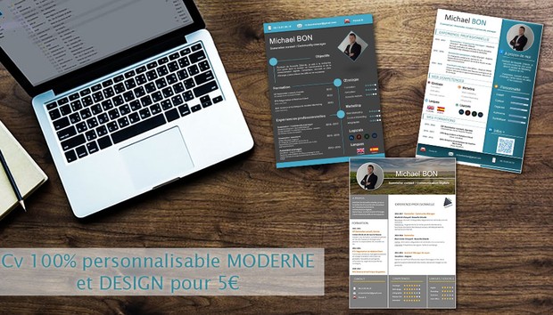 Je vais créer un CV personnalisé DESIGN qui répond aux normes 2018 par ...
