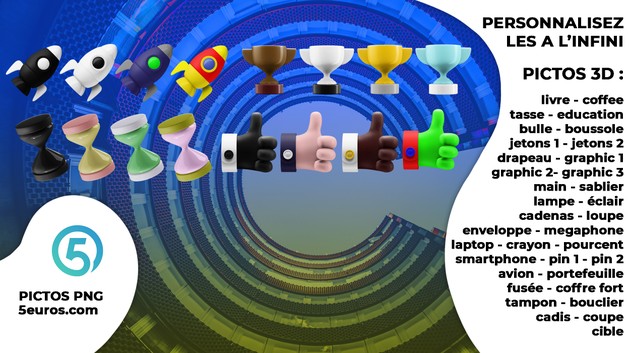 Je vais vous offrir 33 pictogrammes personnalisables avec le code ...