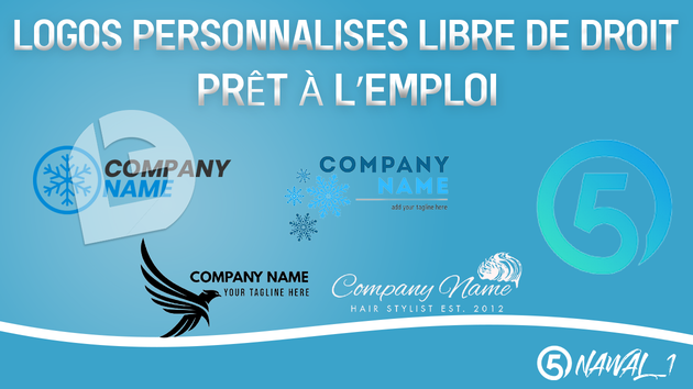 Je vais vous fournis des logos personnalisés libre de droit prêt à l ...