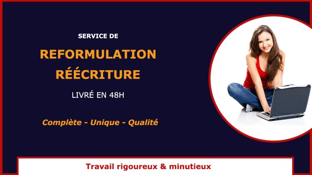 Je vais reformuler et réécrire vos textes par Fanny_Redaction