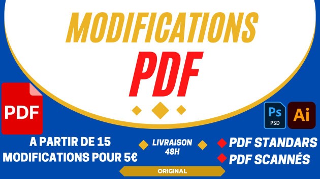 I will modifier vos documents PDF by Kepnang