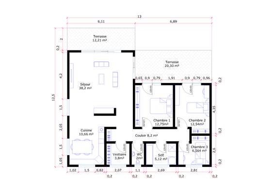 Je vais établir le plan architectural 2D de votre maison à usage d ...