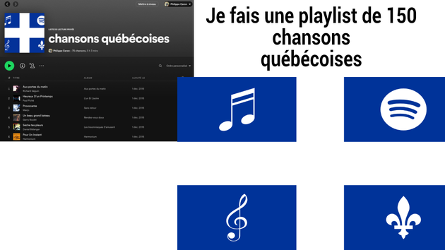 Je vais faire une playlist Spotify de 150 chansons québécoises et ...