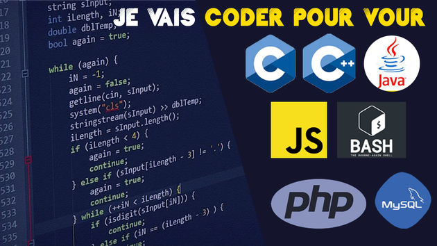 Je vais coder, corriger, expliquer votre code ou projet en C, Cpp, Java, JavaScript, PHP, SQL ou ...
