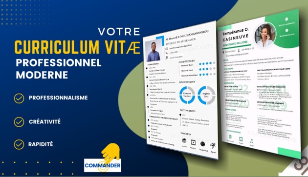 Je vais faire la mise en page votre CV design moderne par HERO_MEDIA