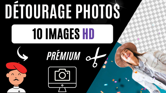 Je vais faire le détourage de 10 images ou photos de maniere ...